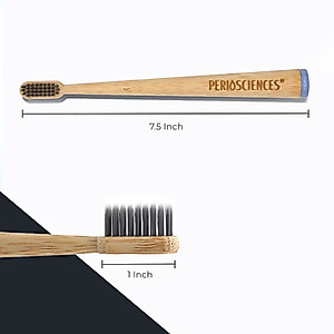 PerioSciences Biodegradable Bamboo Toothbrush, Soft Charcoal Bristles