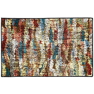 Brumlow Mills Rustic Abstract Bohemian Contemporary Colorful Print Pattern Area Rug for Living Room Decor, Dining, Kitchen , Bedroom or Entryway, 30" x 46", Earthtones
