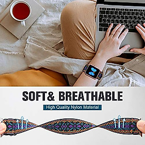 Dsytom 3 Pack Elastic Band Compatible with Apple Watch Bands 38mm 41mm 40mm 42mm 44mm 45mm, Adjustable Stretchy Nylon bands for iWatch Series Ultra 8/7/6/5/4/3/2/1 SE Strap for Women