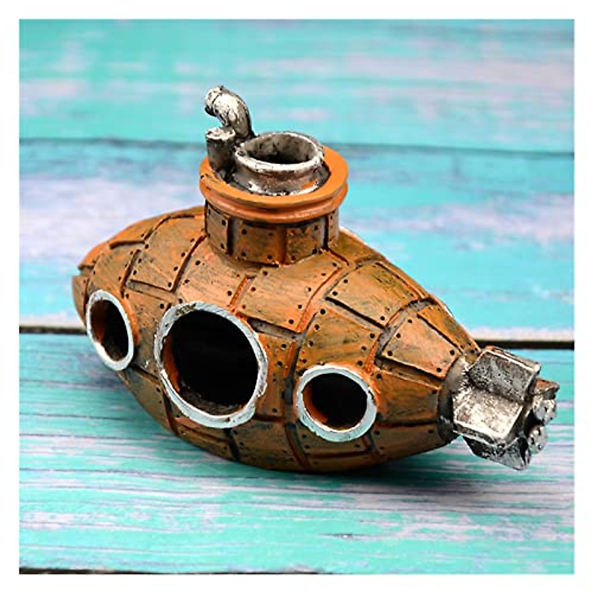 JGQGB Fish Tank Small Fish Hiding House Resin Submarine Decoration Ornaments Landscape Submarine Breeding Tank Aquarium Supplies