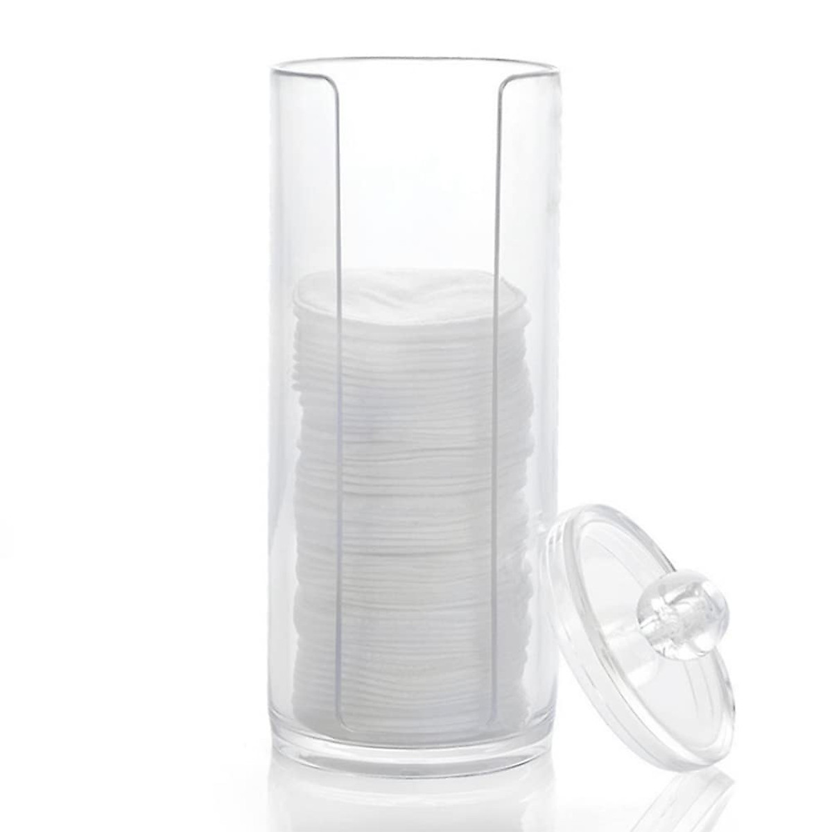 Cosmetic Organizer for Qtip Holder Dispenser Cotton Balls Cotton Swabs Clear Plastic Storage Box Makeup Organizer with Lid Cotton Swab Ball Pad Holder