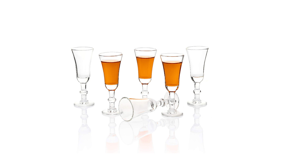 Cordial Glasses Set – 1 OZ Lead-Free 6-Pack
