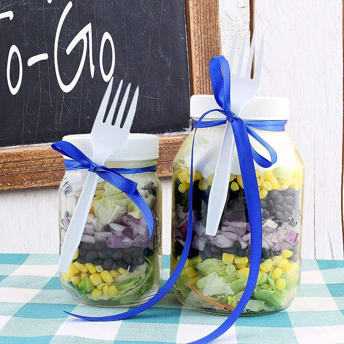 Regular Mouth Plastic Mason Jar Lids, Unlined (24-Pack); Standard Size 70-450 White Plastic Caps for Mason Jars