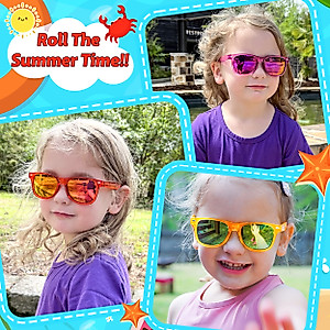 GIFTINBOX 24Pack Kids Sunglasse Bulk for Kids ,Great Gifts Party Favors For Kids 4-8 & 3-5, Translucent Sunglasses with UV400 Protection, Beach Pool Birthday Party Supplies