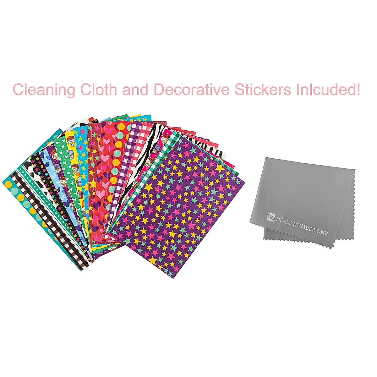 Fujifilm Instax Mini Link Smartphone Printer + Fujifilm Instax Mini Instant Film (40 Sheets) Bundle with Sturdy Tiger Stickers + Deals Number One Cleaning Cloth (Dark Denim)