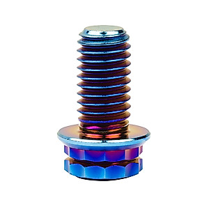 Wanyifa Titanium Flange 12 Point Head M8 x15 20 25 30 35 40 45 50 55 60 65mm Screw Bolt Pack of 4 (M8x15mm, Burning Blue)