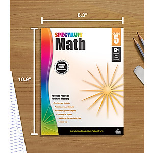 Spectrum 5th Grade Math Workbooks, Ages 10 to 11, Math Workbooks Grade 5 Covering Fractions, Decimals, Algebra Prep, Geometry, and More, Math Book for 5th Graders (Volume 6)