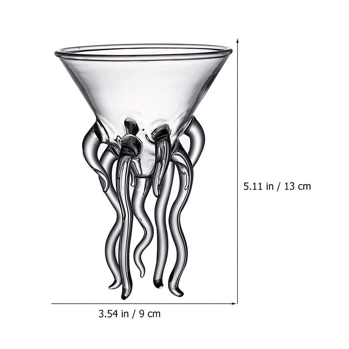 Cabilock Cocktail Glass Goblet Octopus Glass Wine Cups Party Drinking Cups Exquisite Martini Glasses Novelty Drink Cup for Party Bar