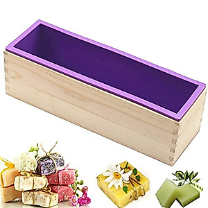DD-life Flexible Rectangular Soap Silicone Loaf Mold Wood Box for 42oz Soap Making Supplies ¡­