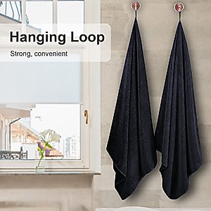 CHINO Hand Towels Set of 2, 600GSM 16x31” Microfiber Diamond Hand Bath Towels, Soft Bathroom Hand Towels for Home Kitchen, Gym, Exercise, Fitness, Spa, Super Absorbent Quick Dry Towels (Black)