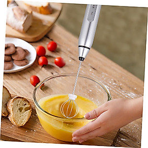 SHOWERORO Rechargeable Maker Whisk Stirrer Handheld Blender 3-speed Beater Silver