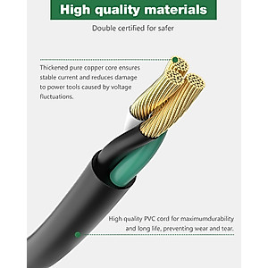 95104L Circular Saw Power Cord Replacement for SKILSAW Worm Drive Saw SPT77WM SPT78W SPT77WML SKILSaw Heavy Duty Power Tool Accessory 3 Pin Power Cord Black 2.5M/8.2FT US Standard Universal Cord