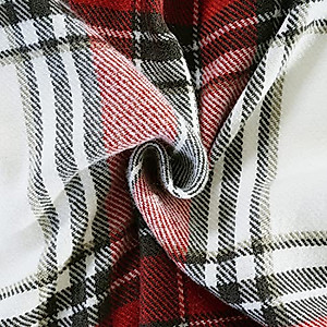 Bangya Acrylic Plaid Throw Blanket with Decorative Fringe for Travel，Bed, Sofa, Couch,Office (Red, 50inch x 60inch)