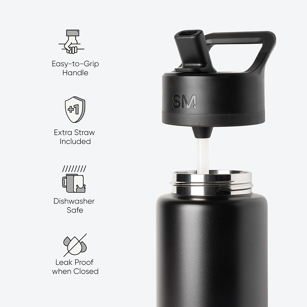 Simple Modern Kids Water Bottle with Straw Lid | Insulated Stainless Steel Reusable Tumbler for Toddlers, Girls, Boys | Summit Collection | 14oz, Dinosaur Roar