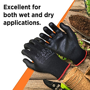 WOLF Polyurethane Palm Coated Nylon Shell Work Gloves, Construction, Mechanic, Warehouse, Yard Work, Gardening Medium (Pack of 12)