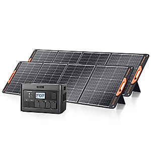 2400W Solar Generator with 2*200W Flexible Solar Panel, GRECELL 1843Wh Portable Power Station w/ 2400W(4800W Peak)4 AC Outlets, Fast Charging Emergency Power Backup Battery UPS for Home Outage RV/Van