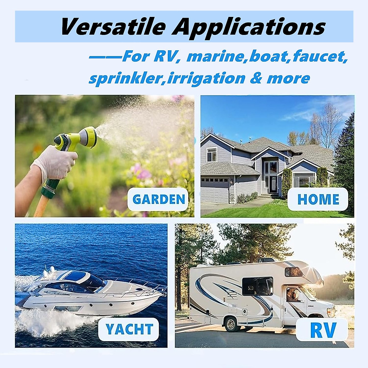 YOMILINK Fully Self-priming Water Pump, 110V 4.0 GPM 45 PSI, Automatic On-Demand Diaphragm Pump, for Kitchen, Bathroom RV, Marine Yacht, Lawn Garden, House, Fish Tanks, Small Fountains, Rain Barrels