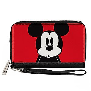 Buckle-Down Women's PU Zip Around Wallet Rectangle-Mickey Mouse, 7.5"x4.5"