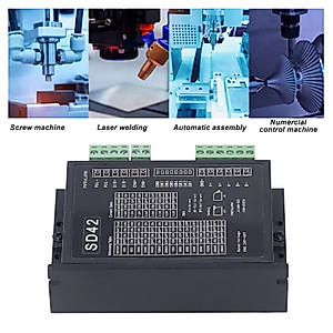 Stepper Motor Driver, 2 Phase Digital Electronic Aluminum Alloy Controller Easy to Install DC20~50V 1.0~4.2A Micro Step Resolutions SD42