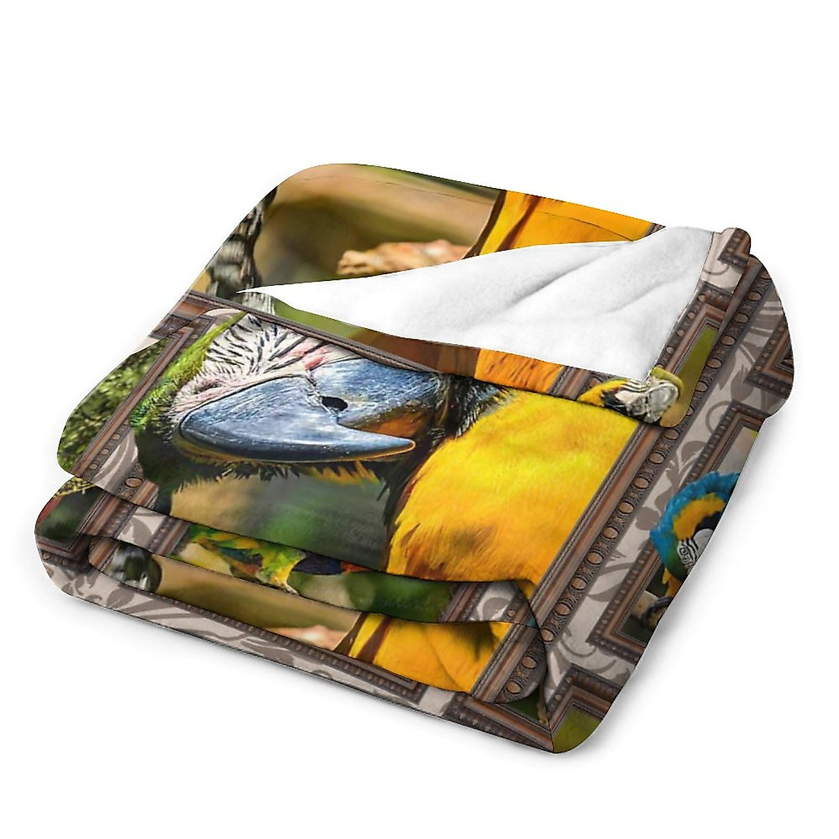 Parrot Bird Blanket Parrot Bird Gifts for Boys Men Parrot Bird Throw Blanket for Couch Sofa Bed Soft Warm Flannel Fleece for adults40 x50