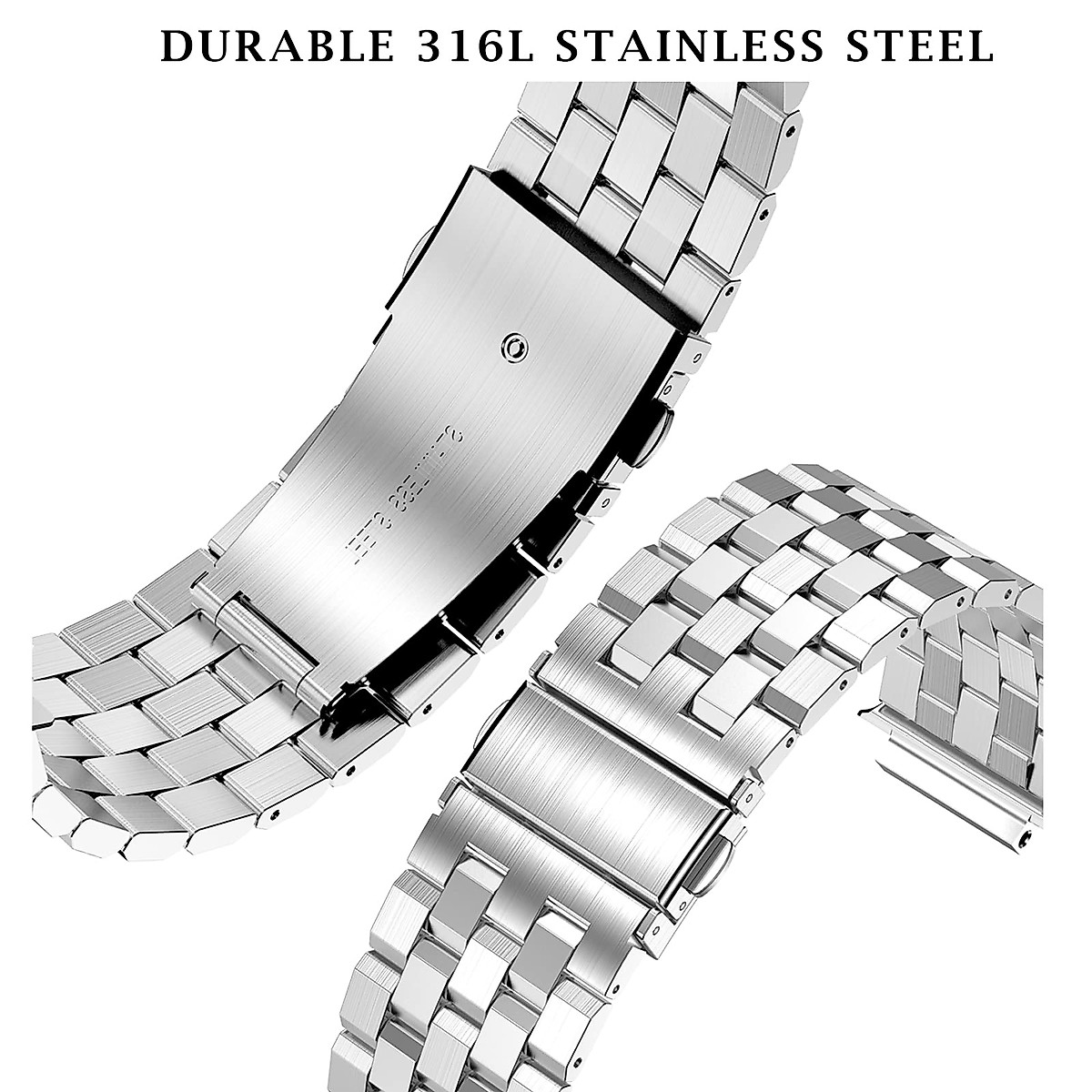 SUPLINK Stainless Steel Case and Band Compatible with Apple Watch Bands 45mm Men, Metal Rugged Protector Cover Strap for iWatch Apple Watch Series 9 8 7 (Silver)