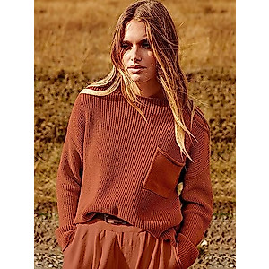 ANRABESS Women's Two Piece Sweater Sets Long Sleeve Knit Pullover Tops Casual Pants Sweat Outfits Set Matching Lounge Set 2023 Fashion Clothes Loungewear 1082xiuhong-M