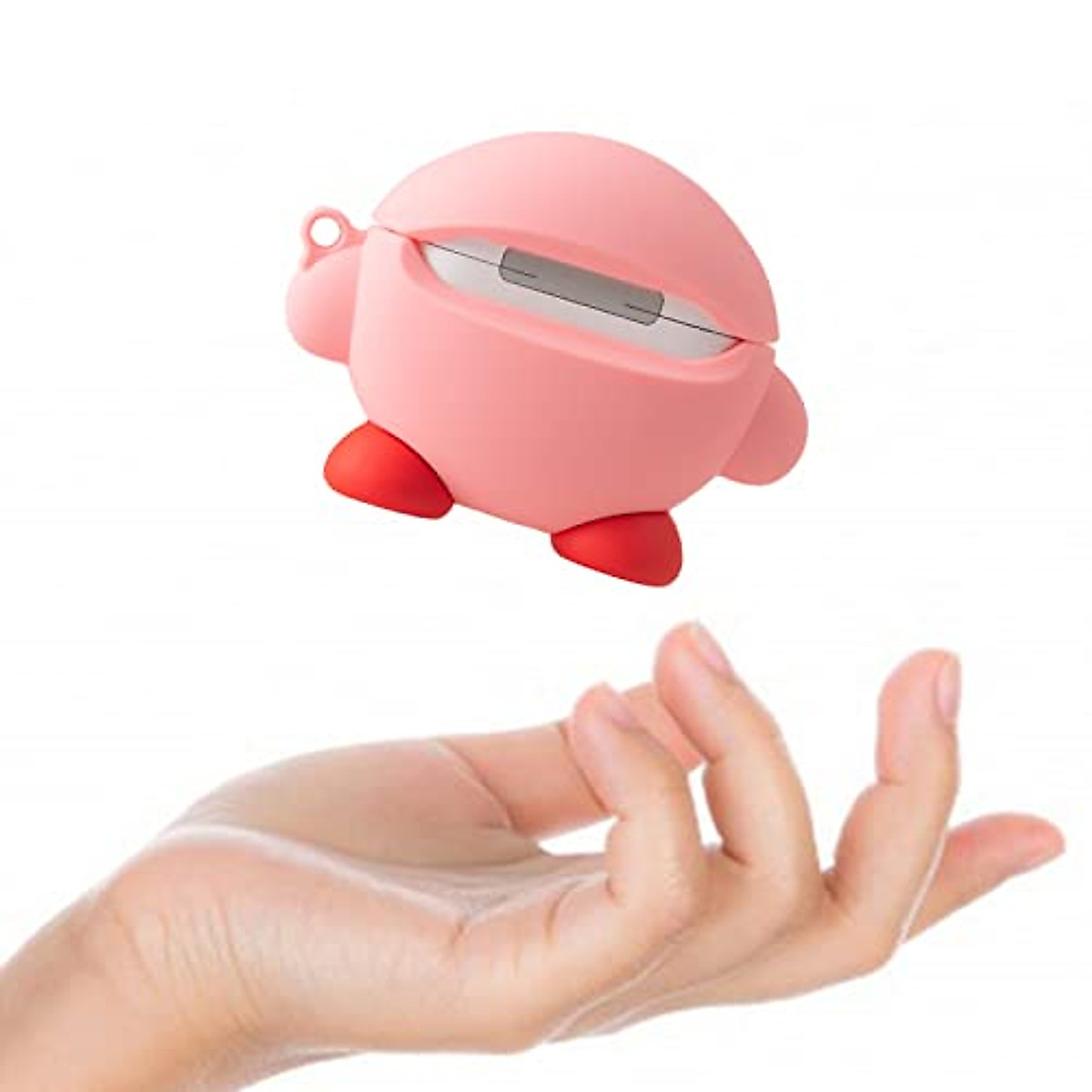 3D Kirby Case Compatible for Airpods Pro/Pro 2nd Generation Cute Cartoon Anime Air pod Pro Case Unique Kirby Shape Kids Teens Girls Women Soft Silicone Case for Airpod Pro with Keychain