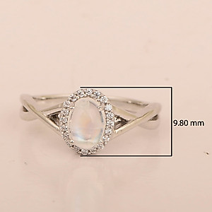 Solitaire Oval 1 Ctw Multi Choice Natural Gemstone Birthstone Sterling Silver 925 Women Wedding Ring GIFT FOR HER Moonstone, Sz7