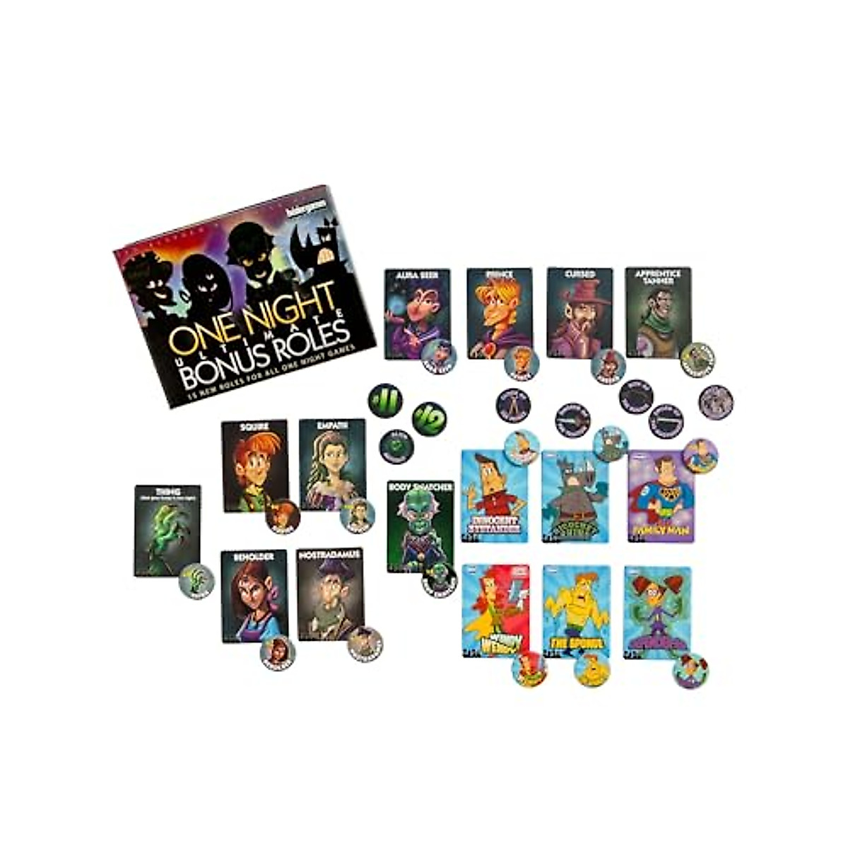 Bezier Games One Night Ultimate Bonus Roles, New Roles for One Night Ultimate Werewolf, Family Friendly Party Game, Fun Game for Kids & Adults