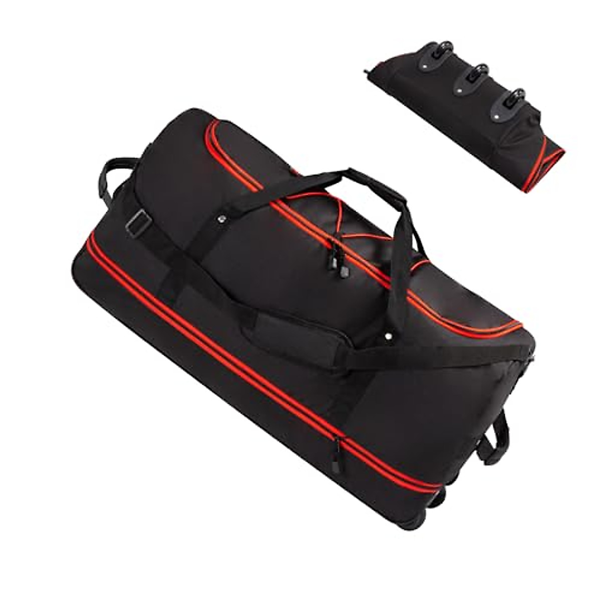 Vomgomfom 25'' 100L Expandable Rolling Duffle Bag with 3 Wheels,Foldable Travel Duffel Bag with Storage Bag