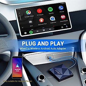 A2Air Wireless Android Auto Adapter - 13s Auto-Connect Fast Speed,2024 Upgrad Android Auto Wireless Adapter for Cars with Factory Wired Android Auto,2024 October