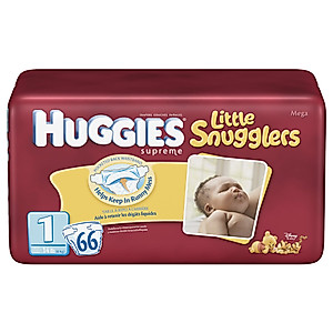 Huggies Little Snugglers Diapers, Size 1, 66-Count (Pack of 2)