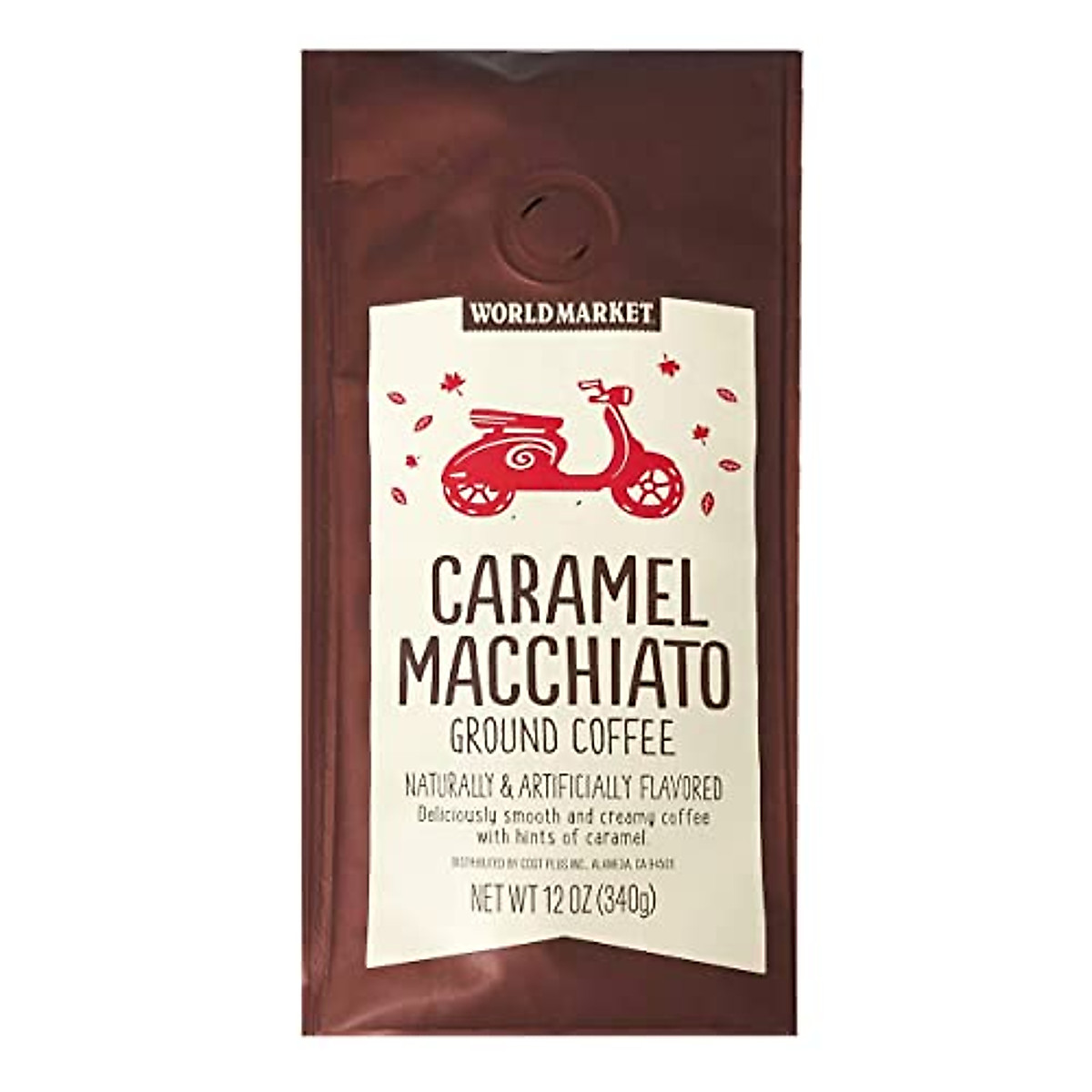 World Market Limited Edition Naturally Flavored Ground Coffee 12oz, 1 Pack (Caramel Macchiato)