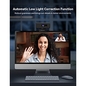 TECKNET 1080p Webcam with Microphone & Privacy Cover, Streaming Camera 30fps USB Computer Camera with 110-degree AOV, Web Camera for Video Conferencing/Calling/Live Streaming/Online Learning