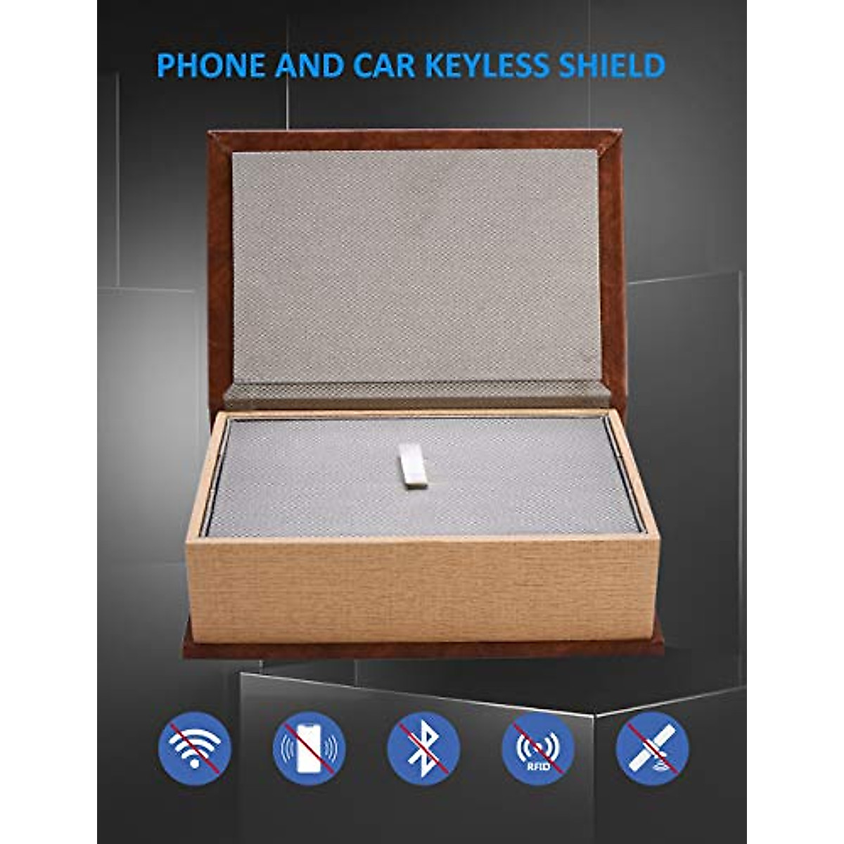 MONOJOY Faraday Box for Key Fob: Key Fob Signal Blocker Box, Faraday Key Fob Protector Box, RFID Key Fob Protector, Faraday Cage, Key Fob Box Signal Blocker - Rfid Box for Car Keys Phones Credit Card