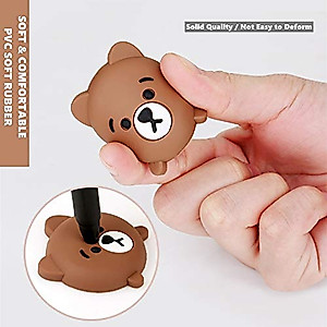 Door Handle Bumper 8 PCE Self-Adhesive Cartoon Animals Wall Protector Door Knob Wall Shield Rubber Buffer Crash Pads Door Stoppers for Furniture Glass Table, Bear Deer Frog Cat Chicken & White Cloud