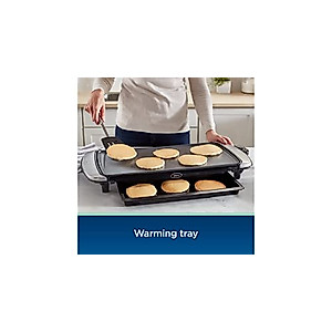 Oster DiamondForce 10 x 20" Nonstick Coating Infused with Diamonds Electric Griddle with Warming Tray