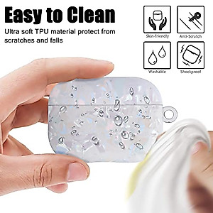 Glitter Case for Airpod Pro 2019 Cute with Pearl Bracelets Keychain,Sparkle Bling Shell for Women Girls Soft TPU Shockproof Protective Skin Cover Compatible for Airpod Pro-White