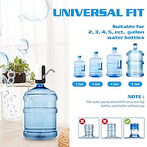 GetKen 5 Gallon Water Dispenser Pump Rechargeable, Water Dispenser for 5 Gallon Bottle Bottom Loading, Portable USB Charging Automatic Drinking Mini Water Jug Dispenser