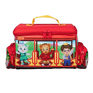 Daniel Tiger's Neighborhood- Insulated Durable Lunch Bag Tote for Kids, Reusable Heavy Duty Lunch Box w Handle and Mesh Pocket for Back to School - Trolley with Friends
