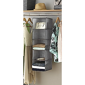 Whitmor Hanging Accessory Shelves 5 Open Sweater Shelves Crosshatch Gray