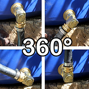 YELUN Garden Hose Swivel elbow Connector 90 Degree Solid Brass Pipe Fittings Hose Kink Protector (1 Pack)