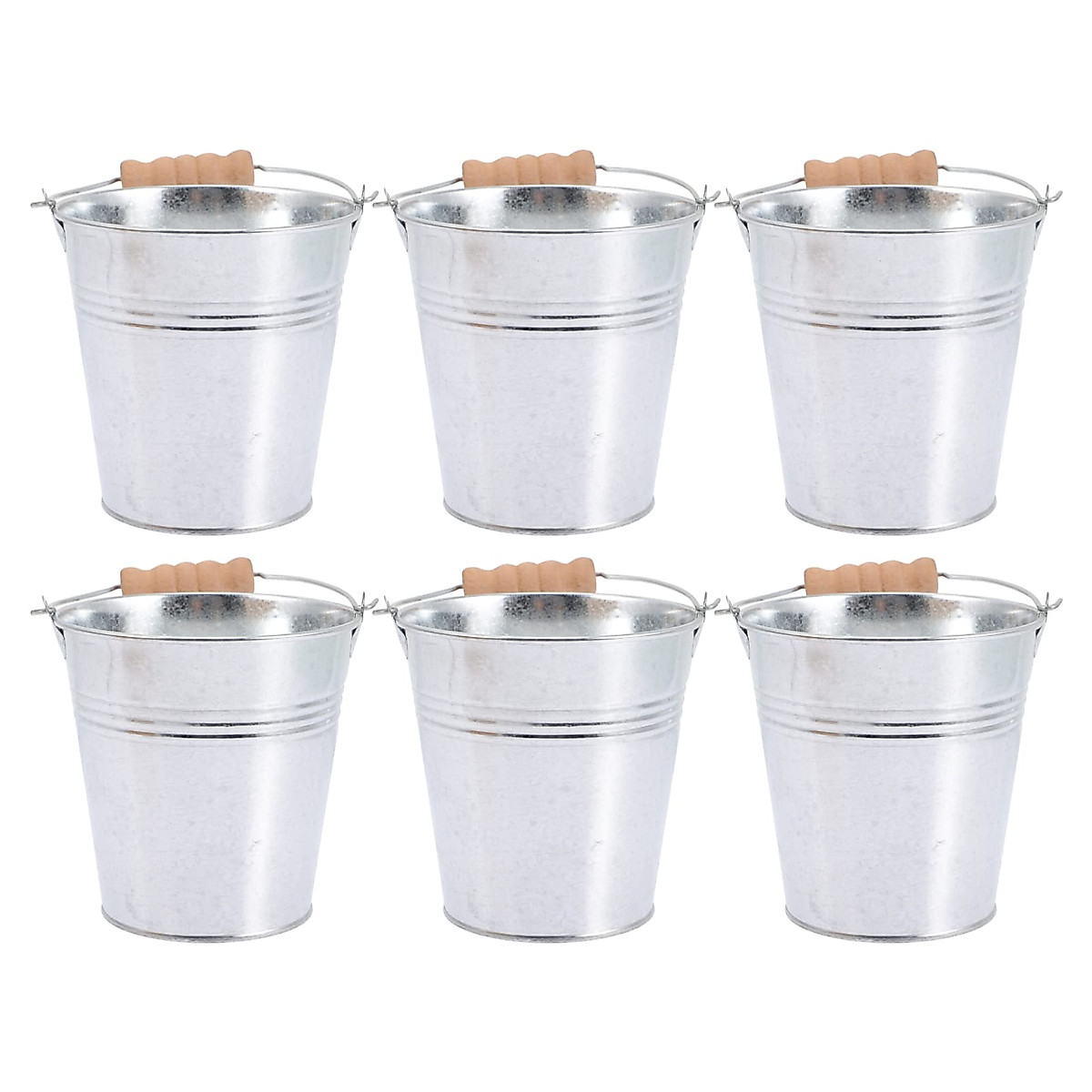 Zerodeko 6Pcs Small Metal Bucket Ice Bucket Milk Can French Fries Holder Snack Candy Nut Storage Bucket Mini Tin Pails for Party Favors