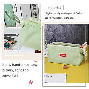 iSuperb Large Capacity Pencil Case Portable Zipper Pencil Pouch Bag Organizers Storage Pen Bag Cosmetic Makeup Pouch for Women (Green)