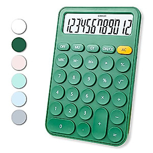 Standard Calculator 12 Digit,6.2 * 4.2in Desktop Large Display and Buttons,Calculator with Large LCD Display for Office,School, Home & Business Use,Automatic Sleep,15 °Tilt Screen (Green)