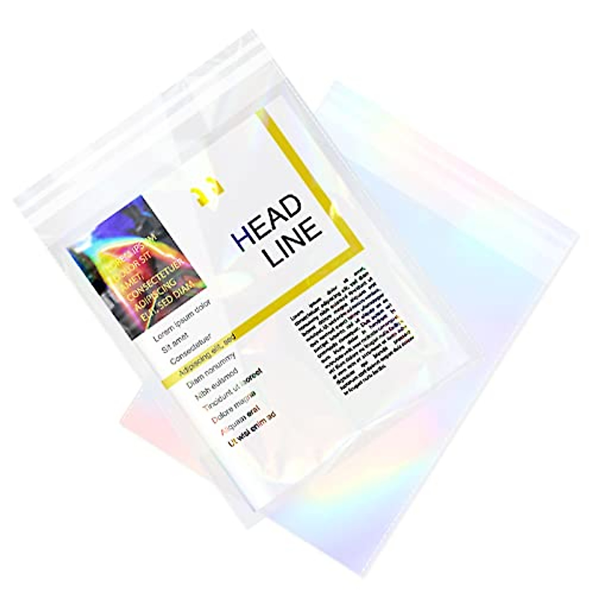 Harhana Holographic Resealable Bags For Small Business, 11x14 Holographic Cellophane Bags Self Adhesive For Convenient Packaging - 11x14 100 pcs