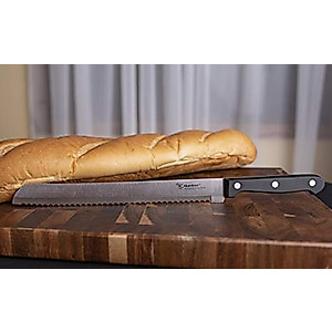 Humbee Chef Serrated Bread Knife For Home Kitchens 10 Inch Black