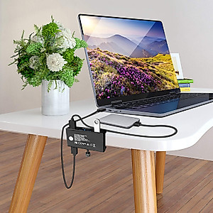USB Hub 3.0 - Rekidm 4 Port Aluminum USB 3.0 Hub Clamp Design for Desktop, Computer, PC, Table Edge with Durable Adjustable Clip, Compact Space-Saving Mountable Desk USB Hub Fast Speed Transfer