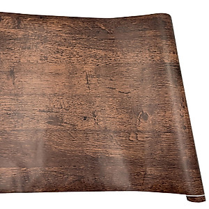 Yifely Brown Wood Grain Drawer Covering Paper Self Adhesive Shelf Liner Table Door Sticker 17.7 Inch by 9.8 Feet