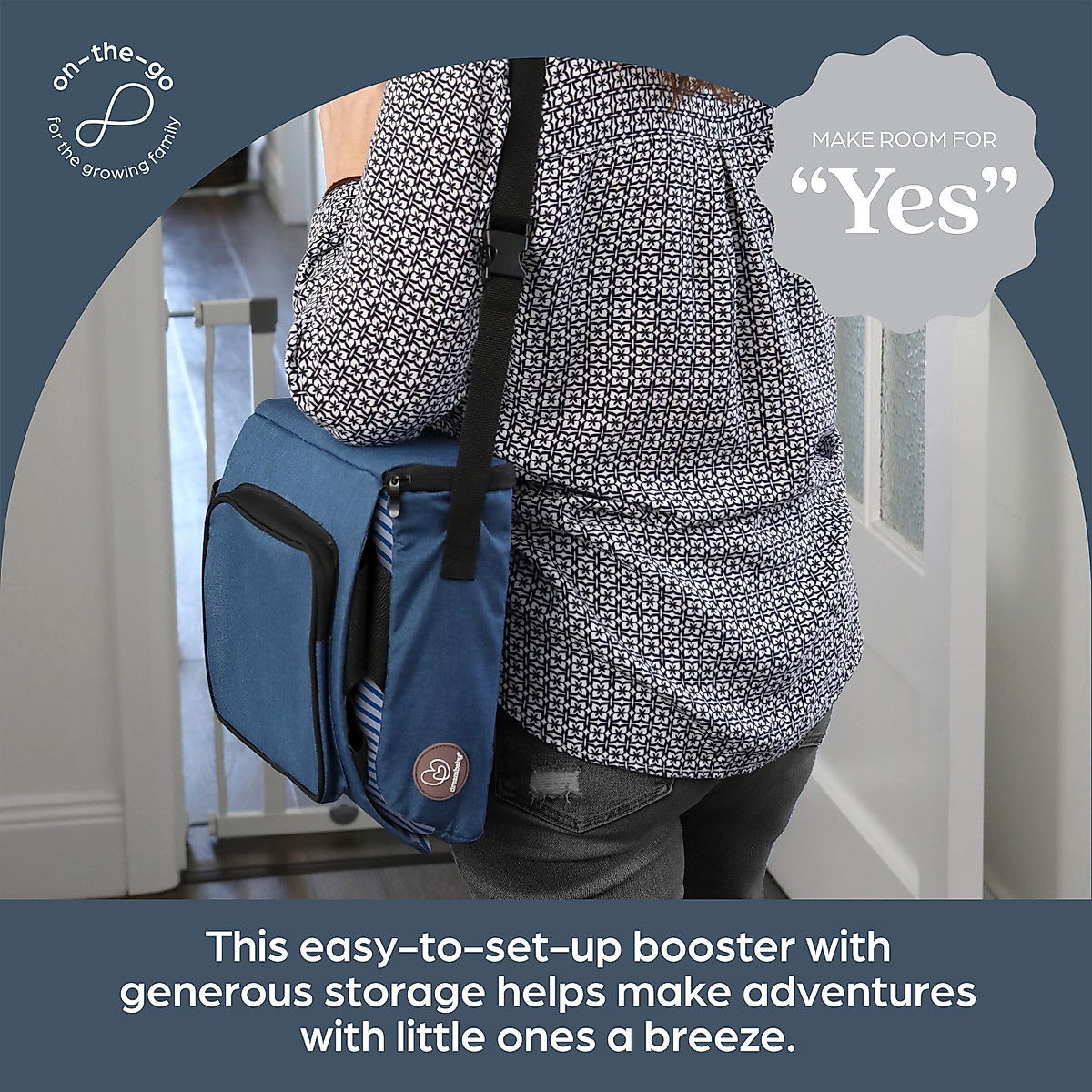 Dreambaby Grab 'n Go Travel Booster Seat with Storage Compartment, Tall Back for Added Comfort